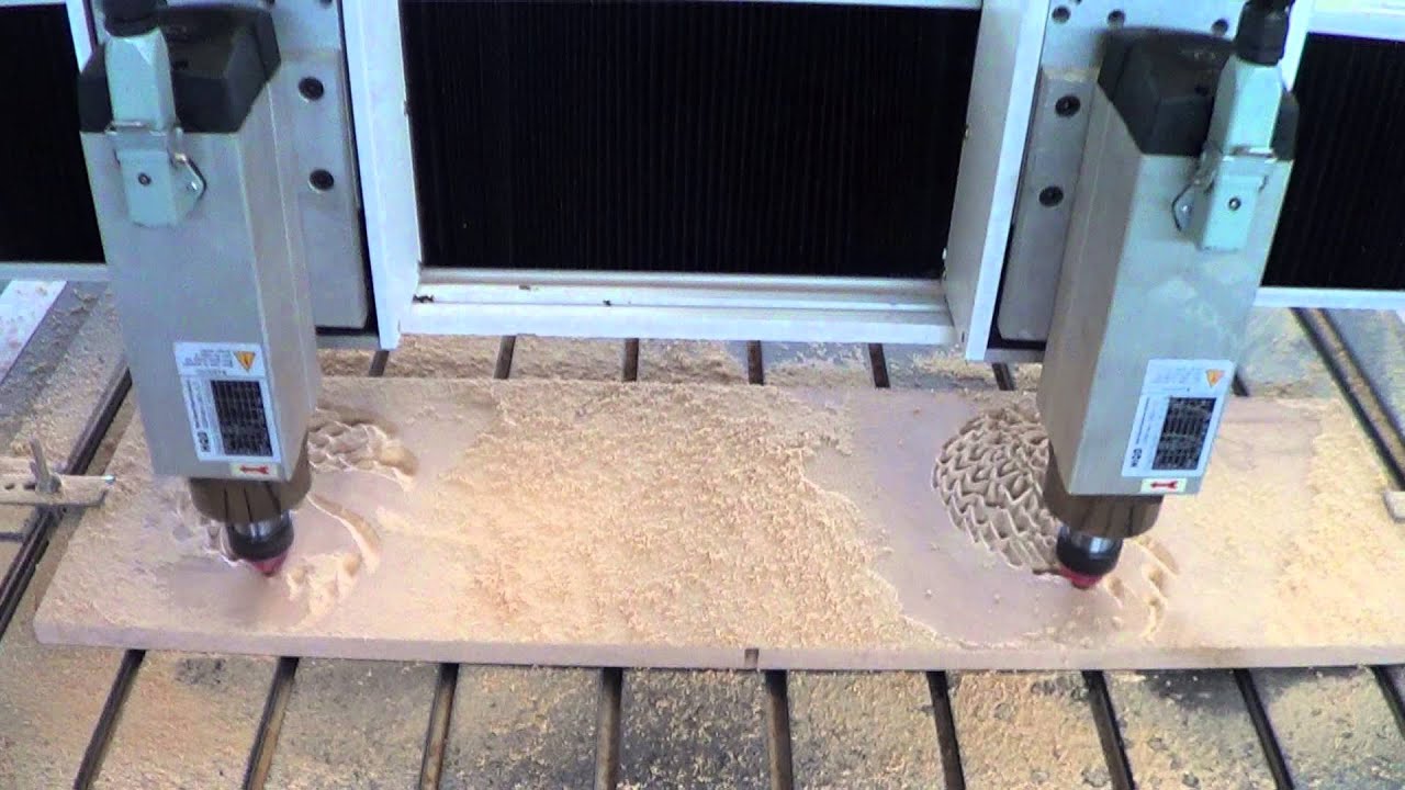 1218-2 Dual spindles(heads) CNC router (1) - YouTube