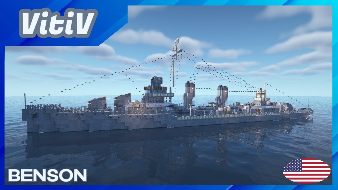 USS Benson (DD-421) - Benson-class Destroyer - Minecraft - YouTube