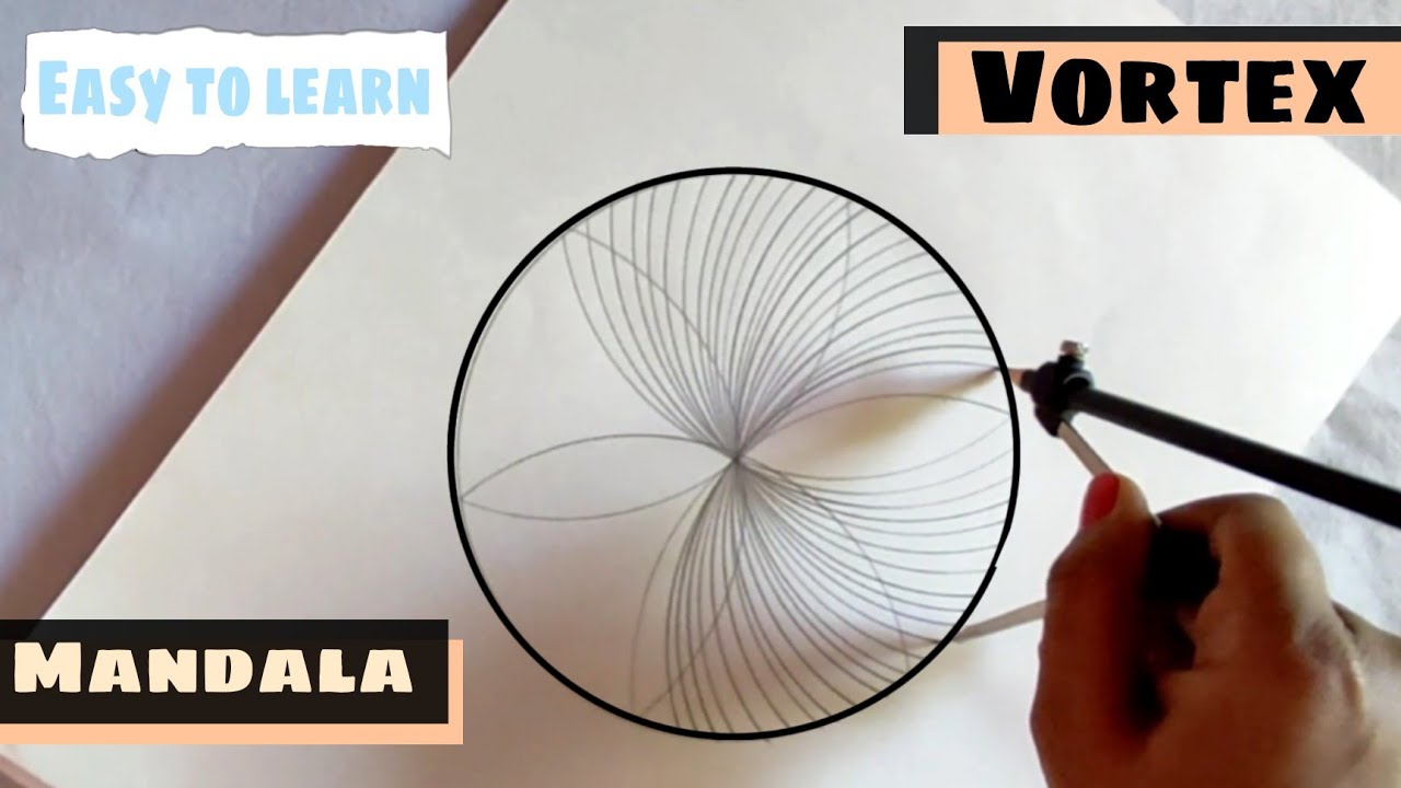 Symmetrical geometric pattern | How to draw vortex mandala | The most ...