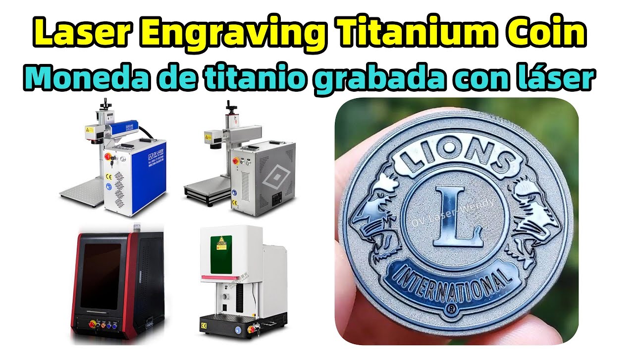 Titanium coin engraving | JPT 100w mopa fiber laser engraving machine ...