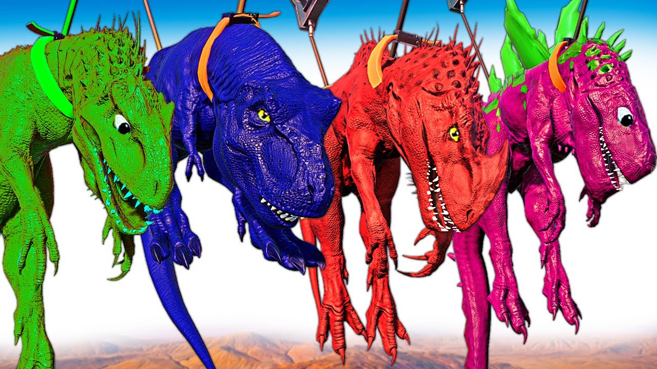 Spider-Man 2099 Spinosaurus Vs Red Malusaurus & T-REX Dinosaurs ...