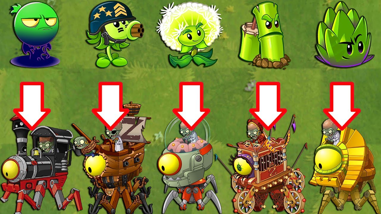 All GREEN Premium Plants Power-Up vs PvZ 2 Final Bosses Fight! - Plants ...