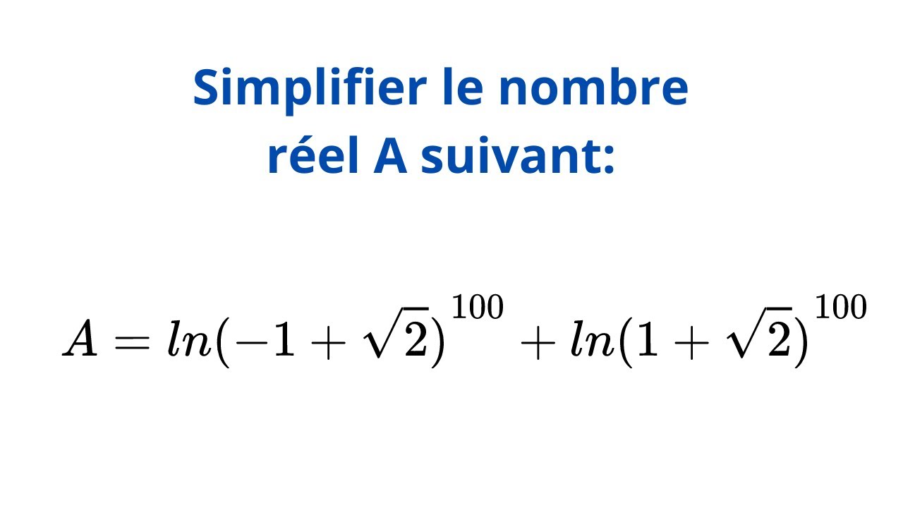 Simplification des expressions comportant ln. - YouTube