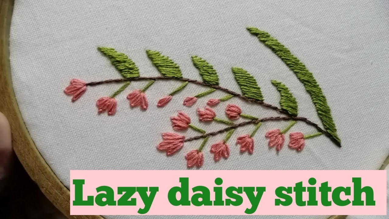 Hand embroidery lazy daisy stitch/lazy daisy flower design # ...