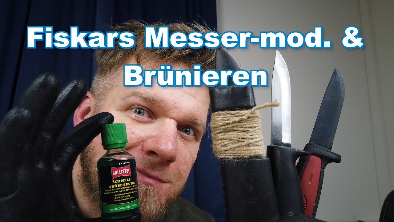 Messer brünieren schwärzen I Fiskars K 40 Modifikation - YouTube