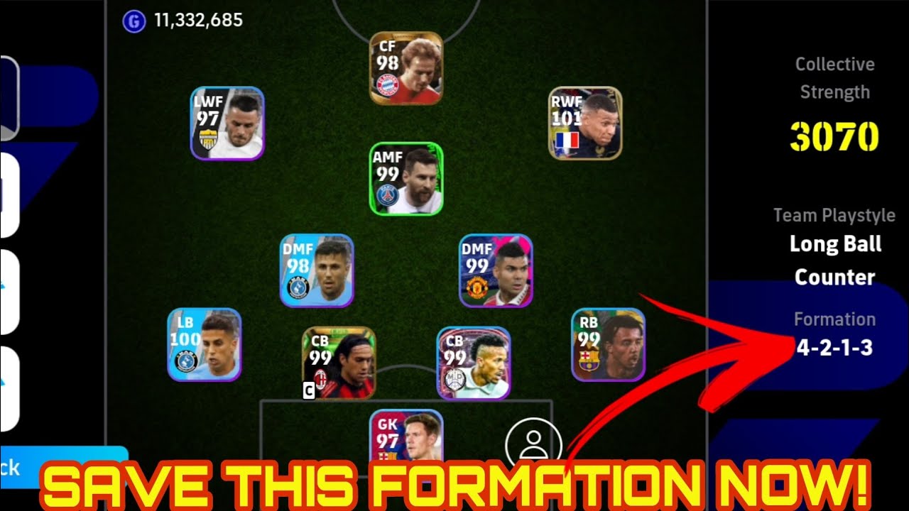 How to get 4213 formation in efootball 2024 | 4213 formation in pes ...