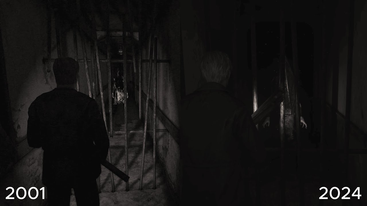 Silent Hill 2 Classic Vs Remake "Pyramid Head First Encounter" - YouTube