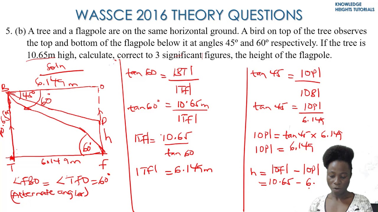 WASSCE 2016 Core Mathematics Theory Questions 5 & 6 - YouTube