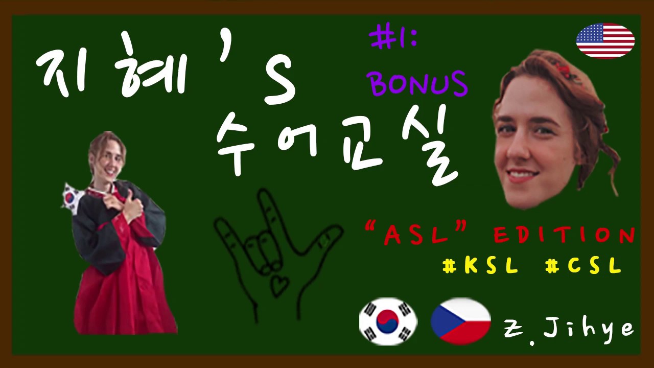 I Let's Learn Korean Sign Language & American Sign Language #1: BONUS I ...