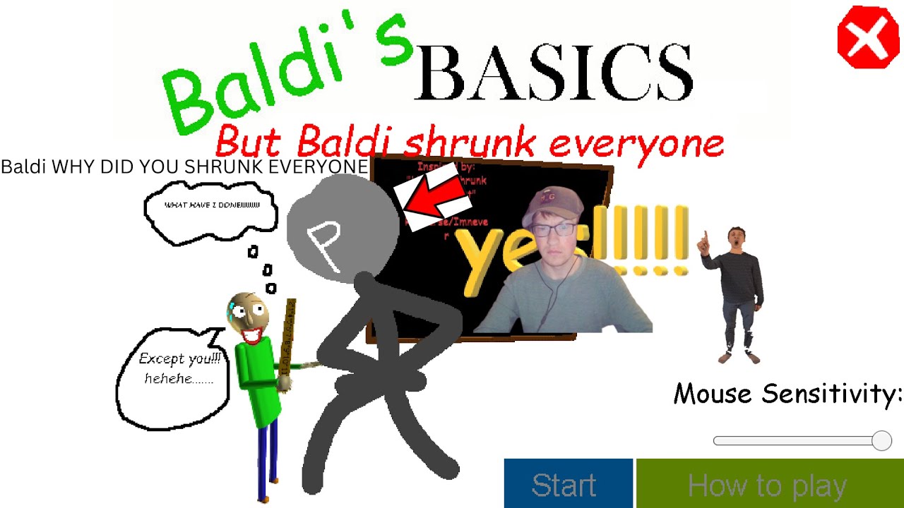 Baldi basics I SHRUNK EVERYONE IN SCHOOLHOUSE and Baldi can walk for ...
