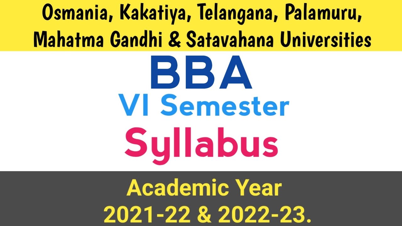 Syllabus 2022-2023 | BBA 6th Semester | BBA | Course Details | UG ...