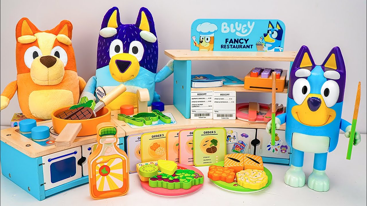 Bluey Toy Collection Unboxing Review 💙 Bluey Tabletop Restaurant ...