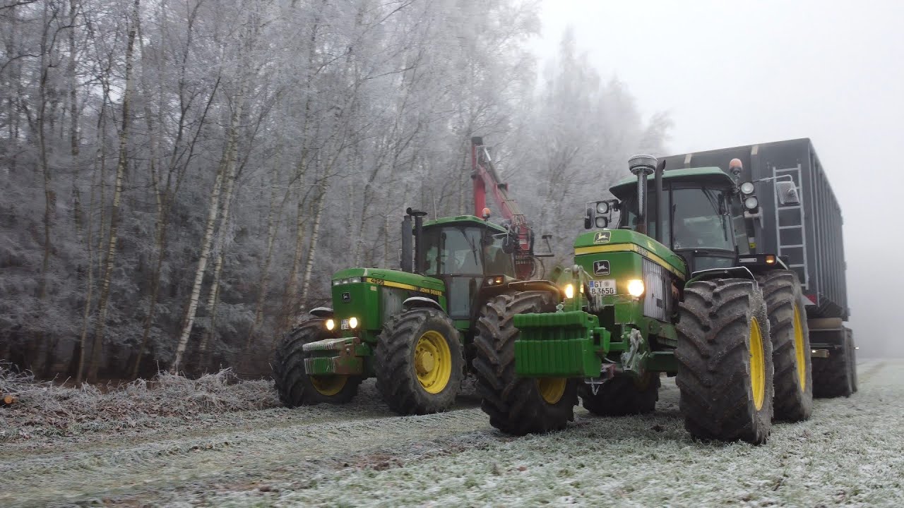 John Deere 4255 mit Jenz 582 & John Deere 3650 bei der Erzeugung von ...