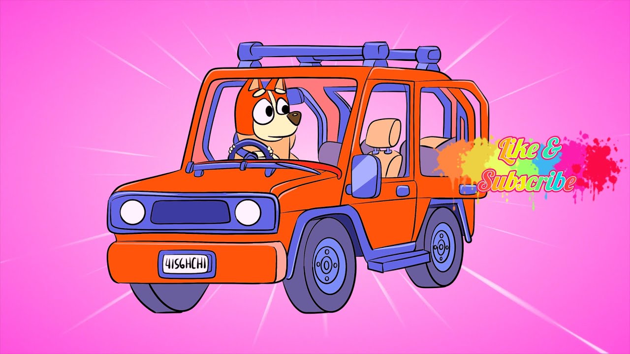 How to Color Bluey Car Travelling coloring video @drawtube28 - YouTube