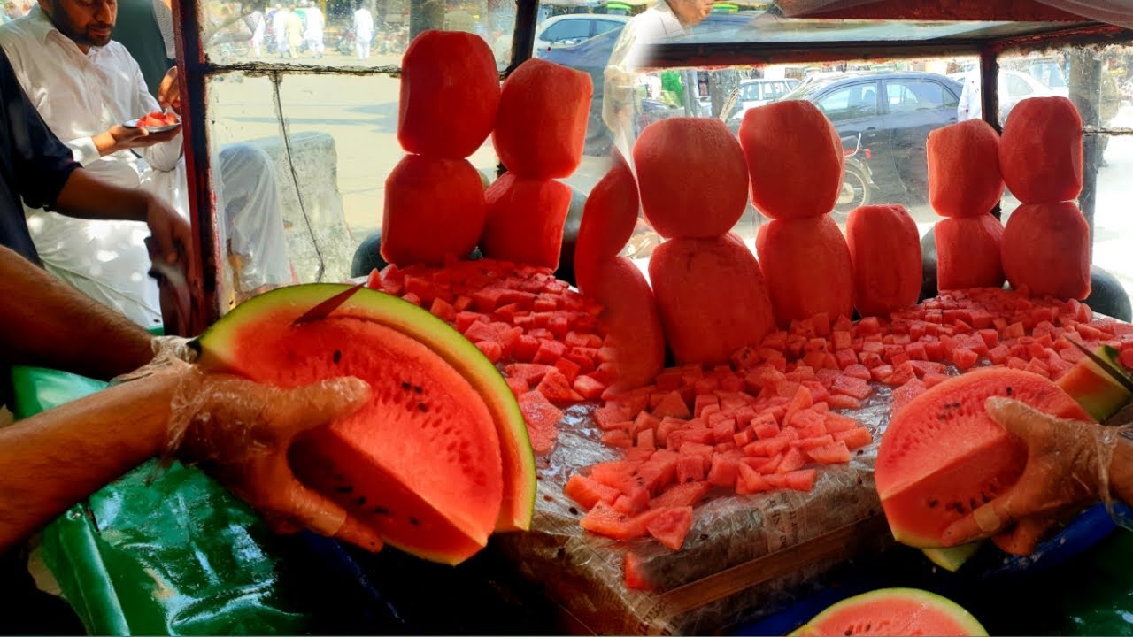 watermelon/watermelon cutting/tarbouz cutting style/street food. - YouTube