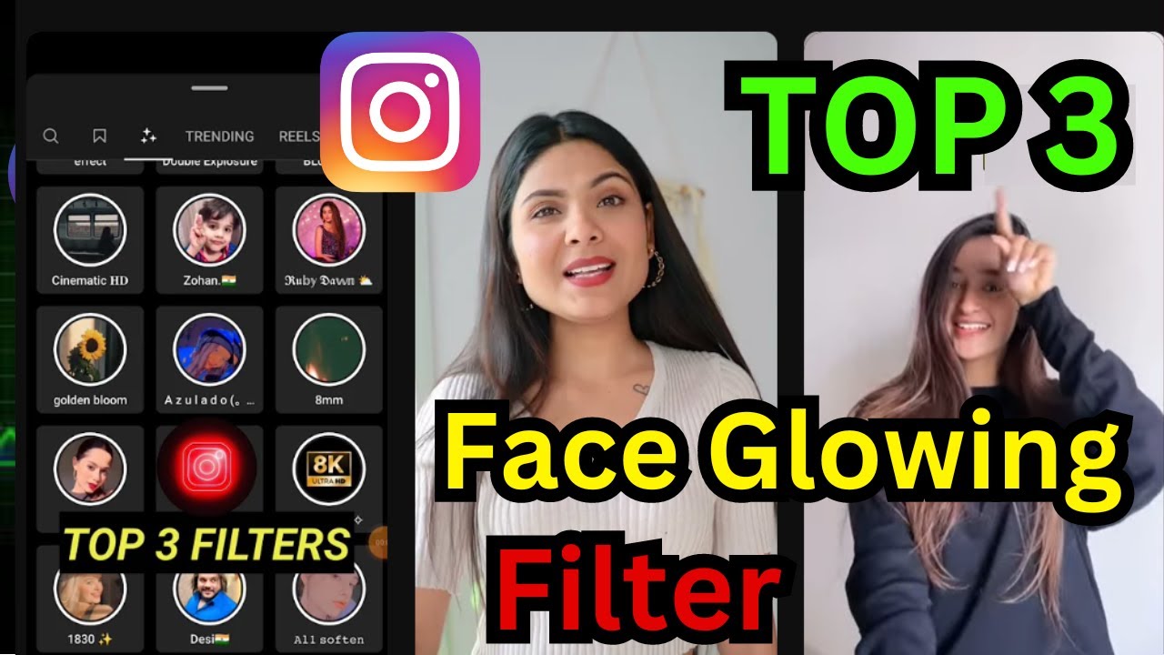 Top 3 filter for Instagram || glowing face filter - YouTube