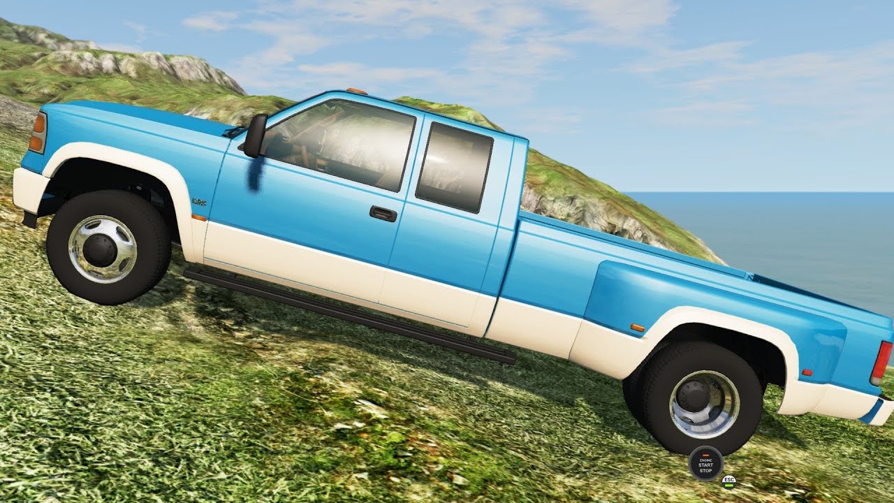 BeamNG Drive - D25 Dually Off Road on the Cliff Map - YouTube