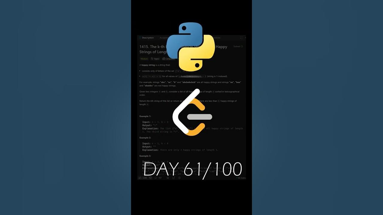 Day 61/100 of Leetcode | Leetcode 1415 🔠 k-th Lexicographical String of ...