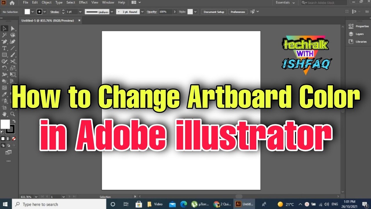 How to change Artboard color in adobe illustrator | Arboard color ...
