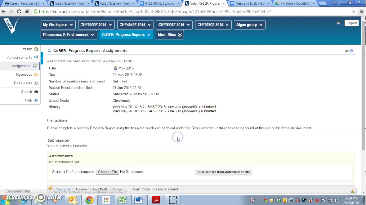 How to resubmit an assignment in Vula - YouTube