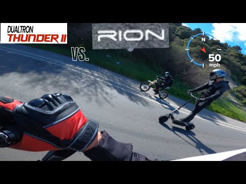 Dualtron Thunder 2 gets SMOKED by Rion Thrust & Custom Electric DirtBike!