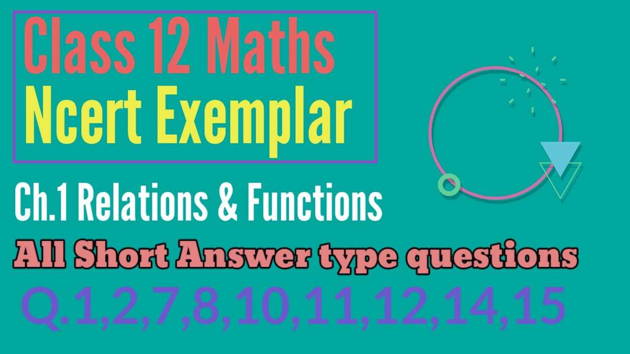 All Short Answer Questions 📝 /Maths/ Ncert Exemplar / Class 12 @Maths ...