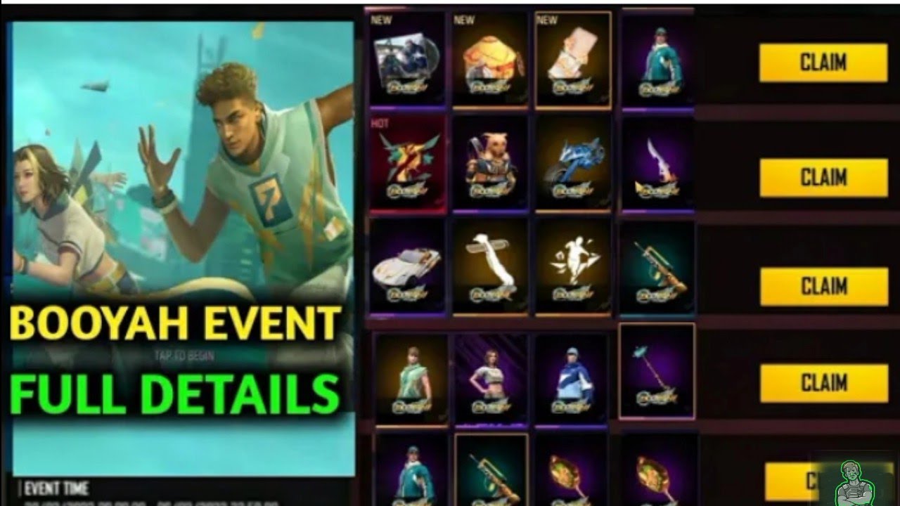 FREE FIRE BOOYAH DAY EVENT FULL DETAILS . BOOYAH DAY EVENT GARENA FREE ...