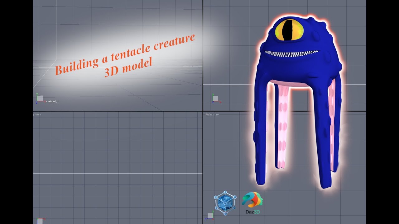 Building a tentacle creature 3D model - YouTube