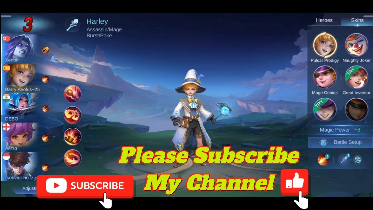 mlbb harley hero brawl match win gaming | harley hero gameplay - YouTube