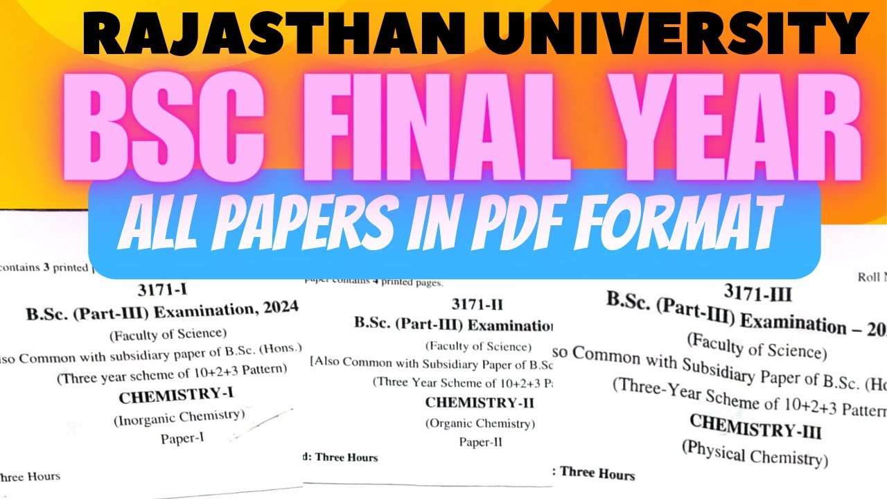 All Papers in PDF Format Rajasthan University Exam Papers 2024 | BSC ...
