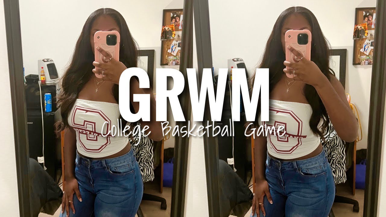 GRWM-College Basketball Game (hair,makeup,outfit) #grwm #collegevlogs # ...