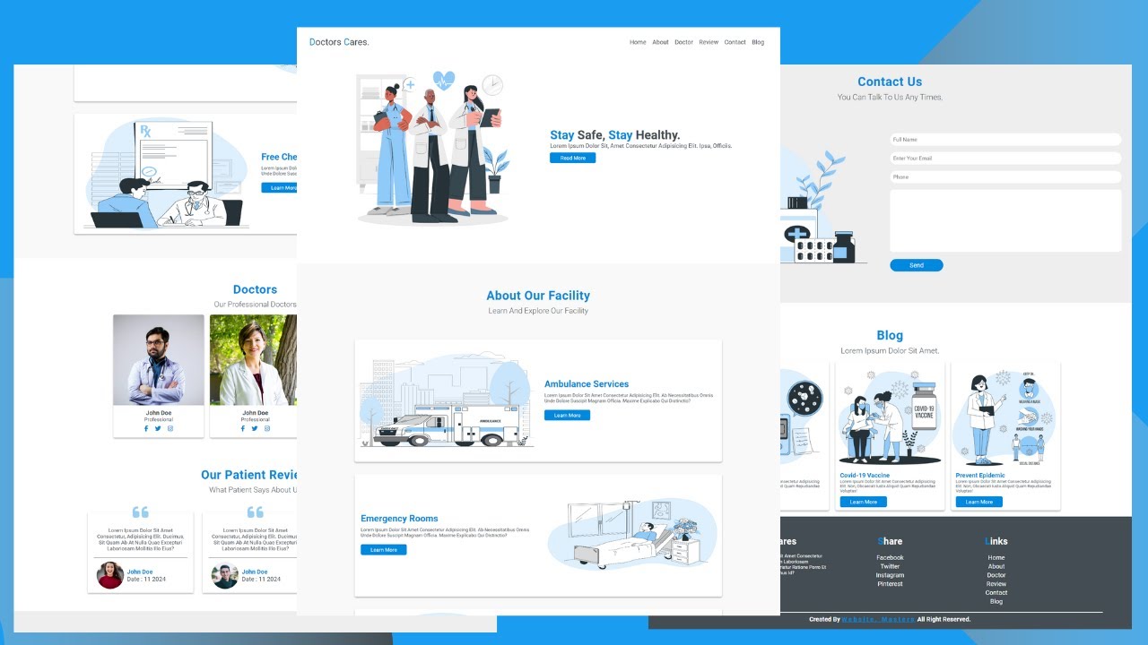 Complete Responsive | Hospital Website | Design Tutorial | Blog | Part ...
