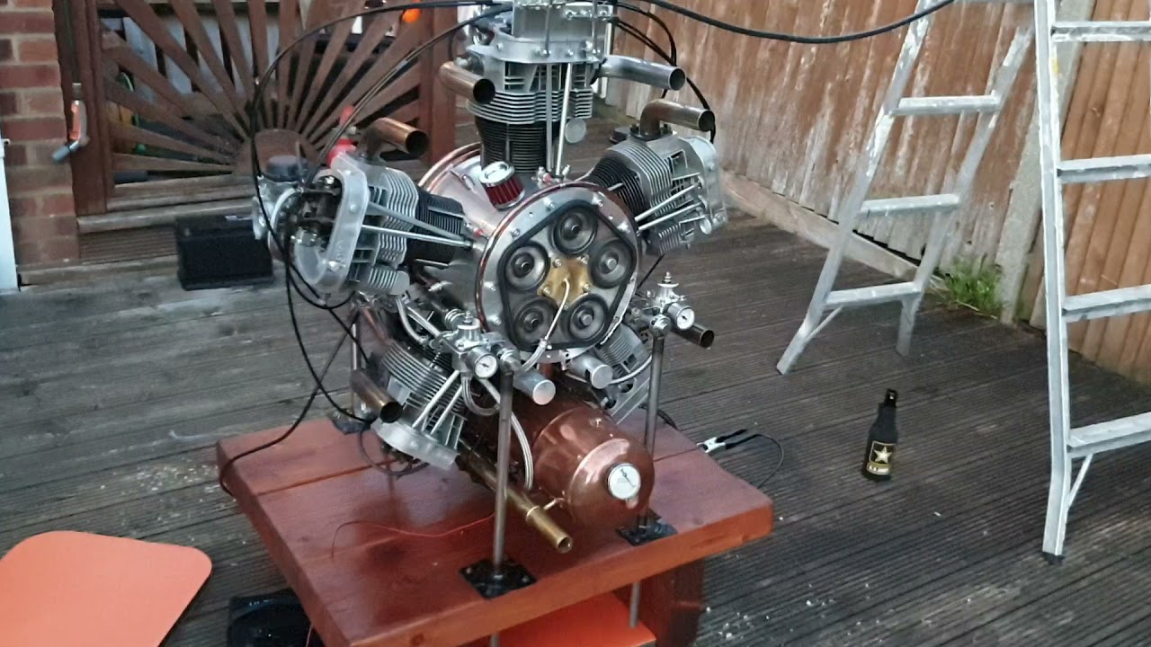 Radial engine home made 5 cylinders 2.2 litre - YouTube