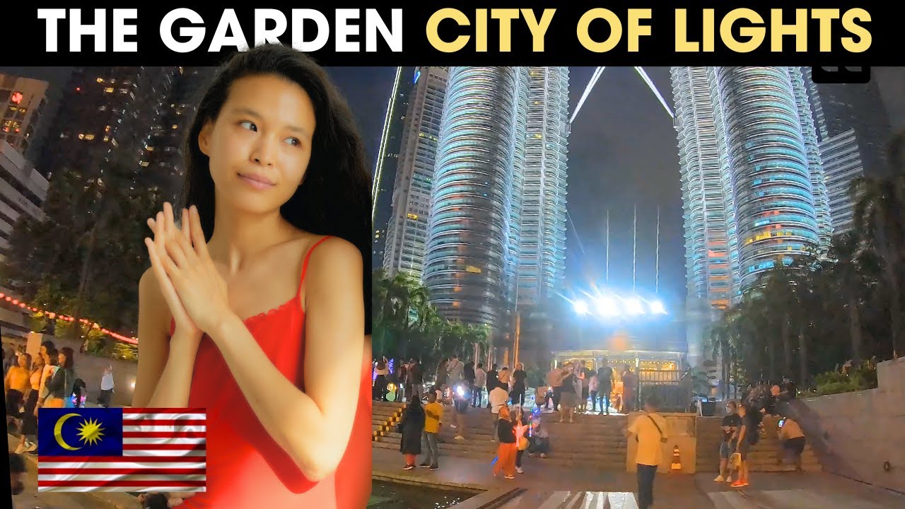 🇲🇾 Kuala Lumpur Malaysia (KLCC Park) NIGHT WALK - 4K 60fps - Petronas ...