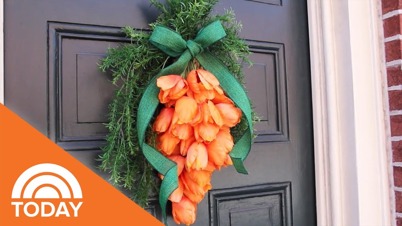 DIY Easter Decoration: Carrot-Shaped Wreath For Your Door | TODAY - YouTube
