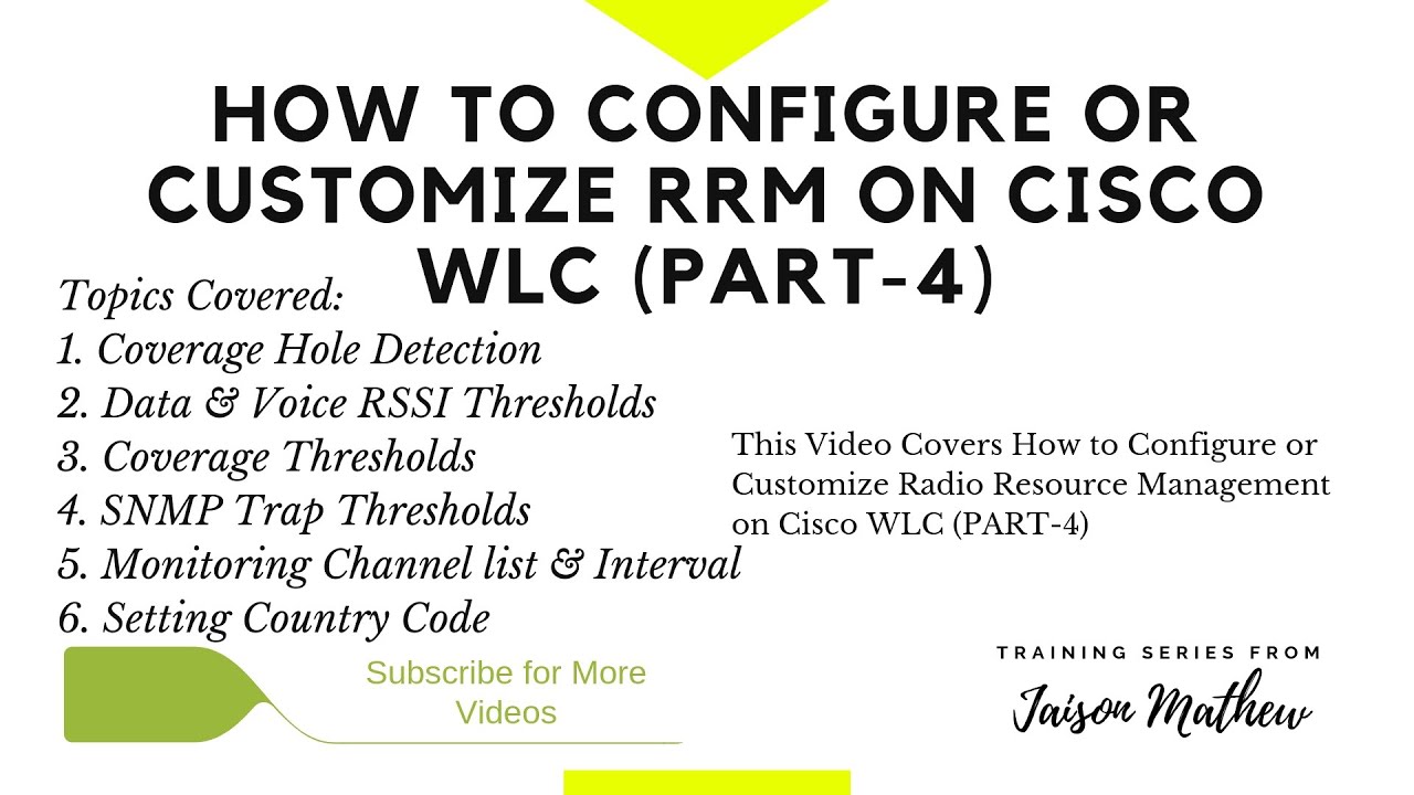 How to Configure or Customize RRM on Cisco WLC (PART-4) - YouTube