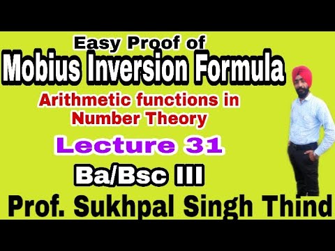 Number Theory Bsc 3rd year//Proof of Mobius Inversion Formula//Mobius ...