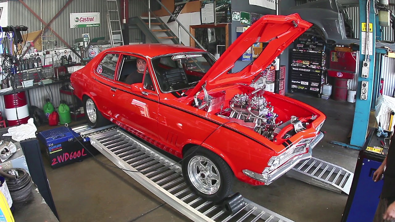 BL AUTOMOTIVE DYNO 355CI NA LC TORANA - YouTube