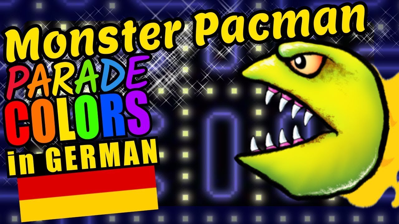 Monster Pacman Teaching German Language Colors Educational Language ...
