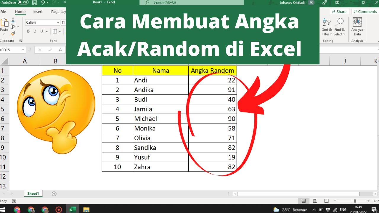Cara Membuat Angka Random Dan Acak Di Excel Dengan Menggunakan ...