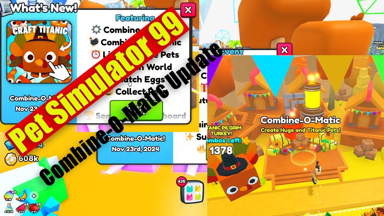 Roblox Pet Simulator 99 Combine-O-Matic Update | Roblox Pet Simulator ...
