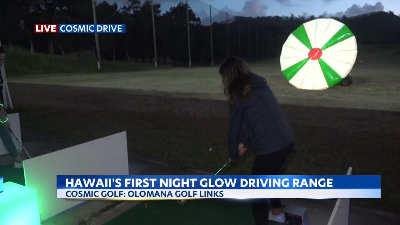 Olomana Golf hosts fun new night glow driving range - YouTube