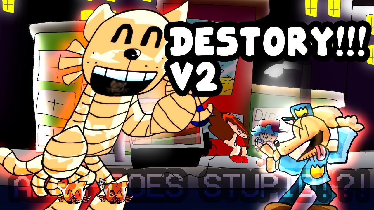 Dog Man | FNF MOD (V2) - "Destroy!!! V2" gameplay sneak peak - YouTube