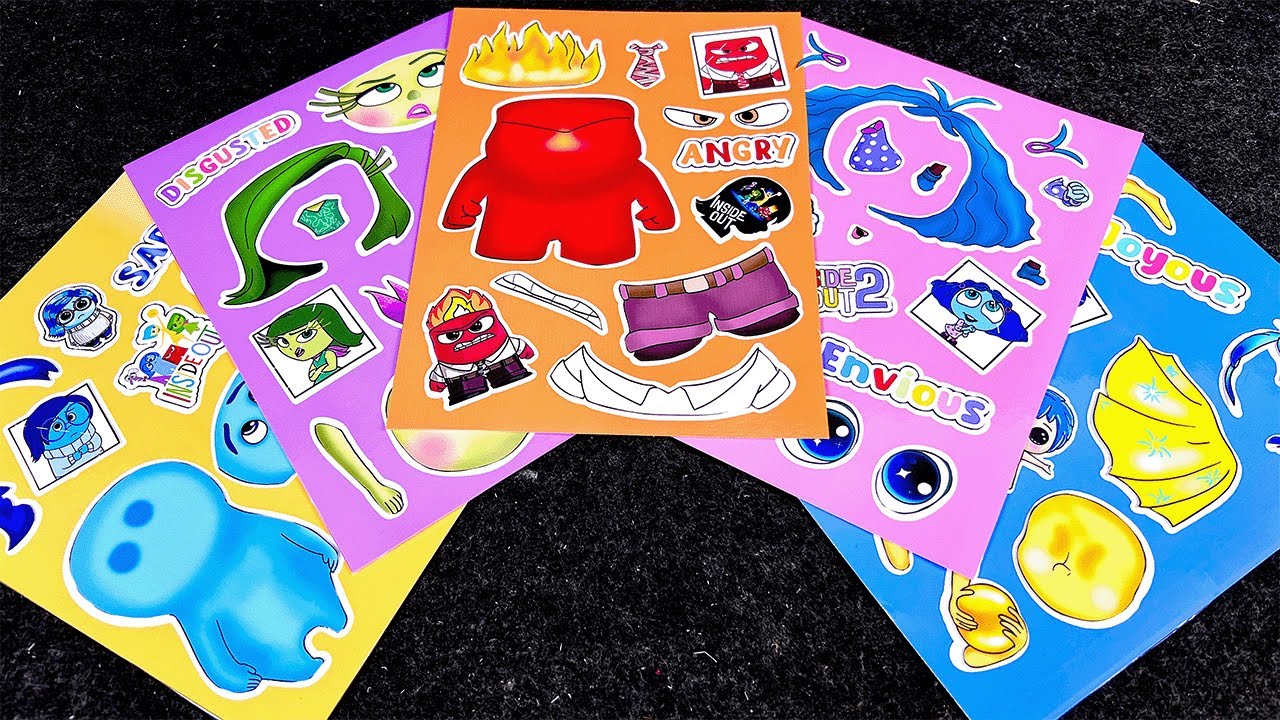 💃 INSIDE OUT 2 💃 Decorate with Sticker Book Disgust, Joy, Anxiety ...