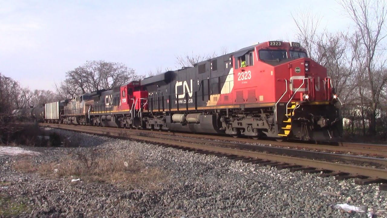 Standard Cab CN C40-8 2130 Trails on CN/CSX K676-11 Ethanol Train from Gun Rd to Curtis Bay Yard ...