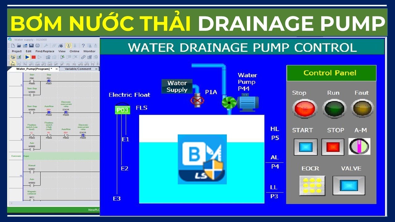 PLC-LS-#48 | Điều Khiển Bơm Thoát Nước Trên HMI Ls | Water Drainage ...