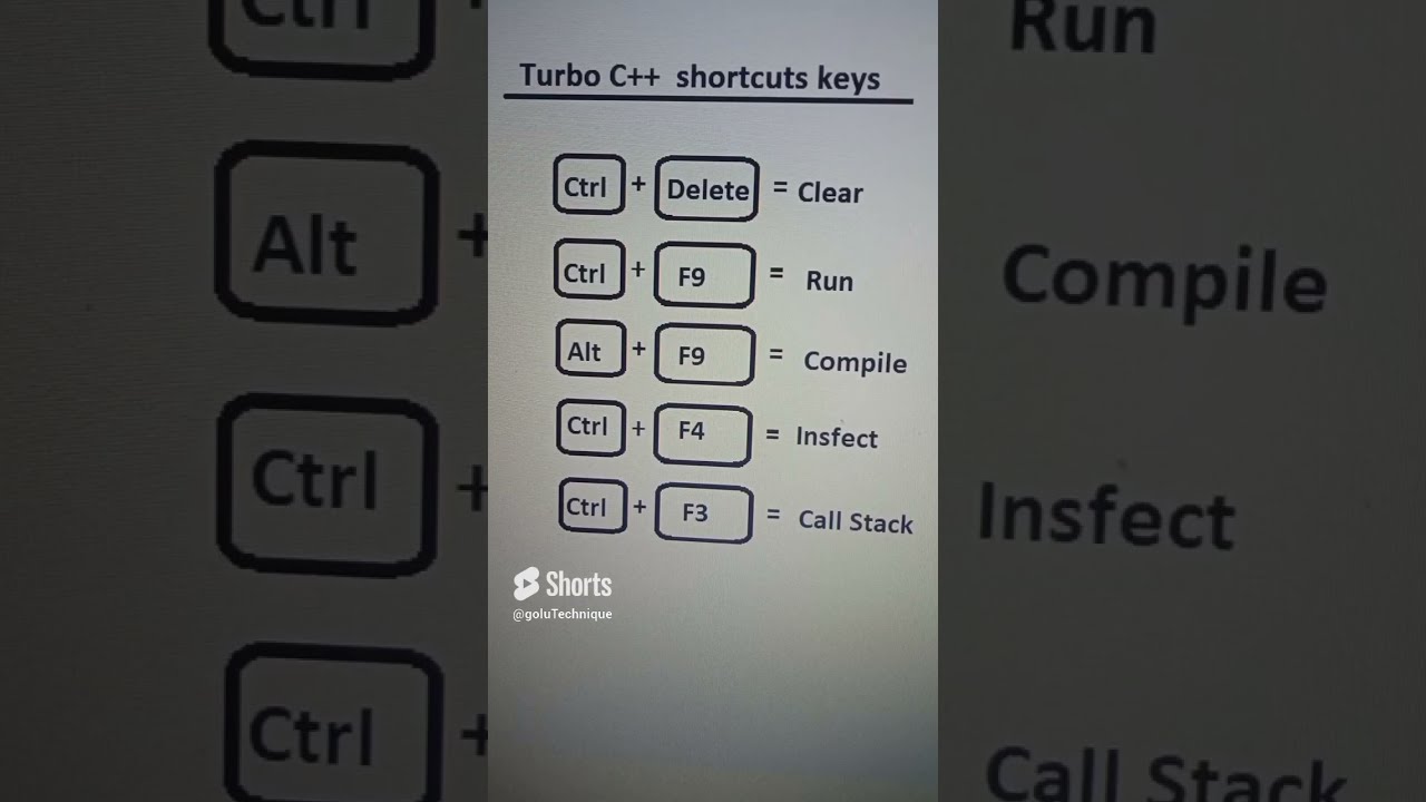Turbo C Shortcuts Keys sortvideo YouTube Turbo C Shortcuts Keys sortvideo YouTube