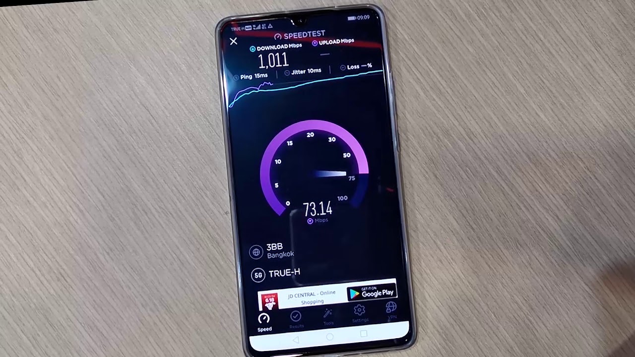 Test Speed true 5G on HUAWEI Mate 20X 5G - YouTube