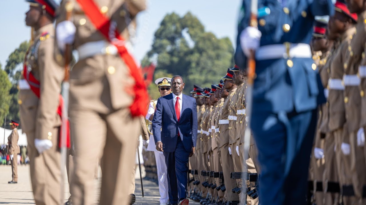Watch as President Ruto Inspects the Guard of Honour during pass out ...