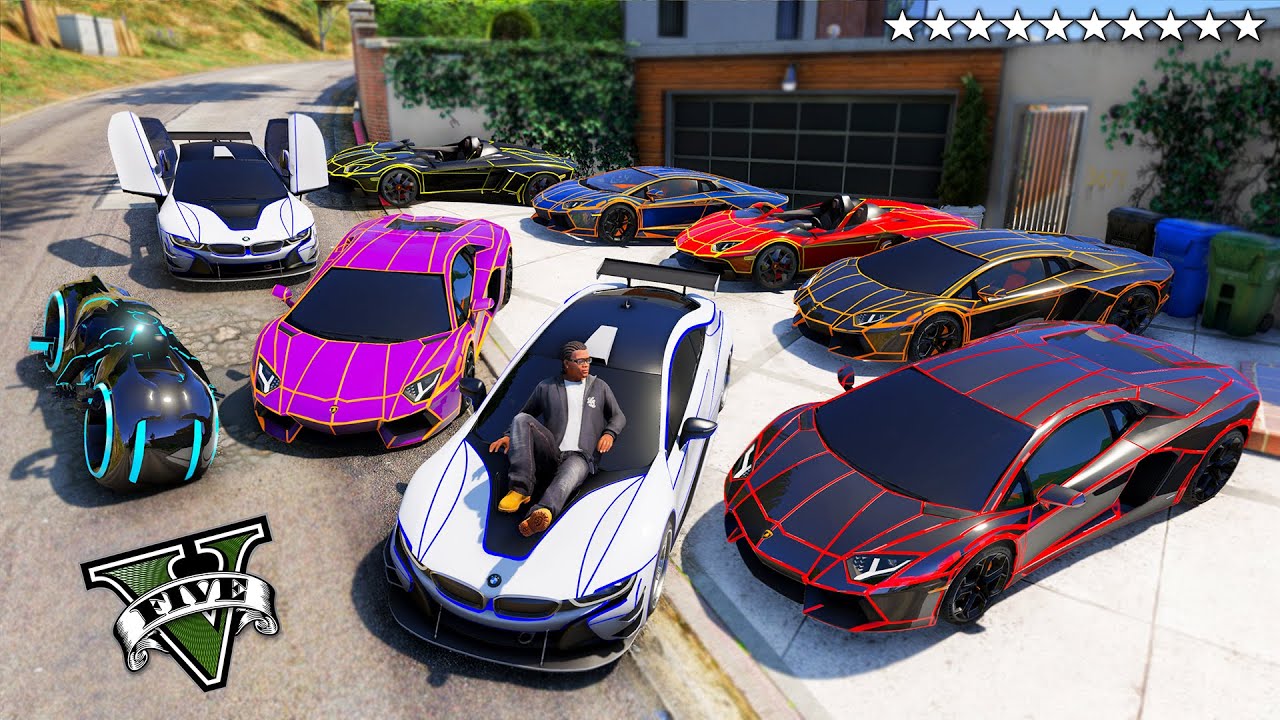GTA 5 - Stealing TRON Super Cars with Franklin! (Real Life Cars #177 ...